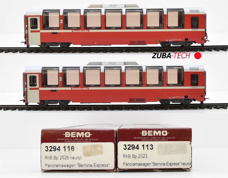 Bemo 2x Panoramwagen Bernina Express RhB | Acheter sur Ricardo