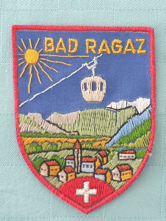 Vintage Badge Wappen BAD RAGAZ Bahn ST. GALLER STICKEREI (Gebraucht) in ...