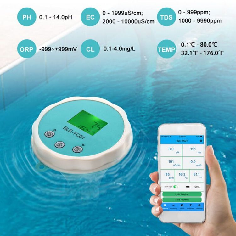 6in1 Digital Pool Wasserqualitätsmonitor Temp Meter Detector | Kaufen ...