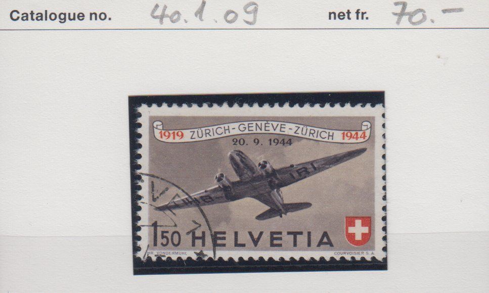 Schweiz 1944: Flugpost Abart 40.1.09 - Aufpreis 200.-- (Gebraucht) in Eschlikon TG für CHF 20 ...