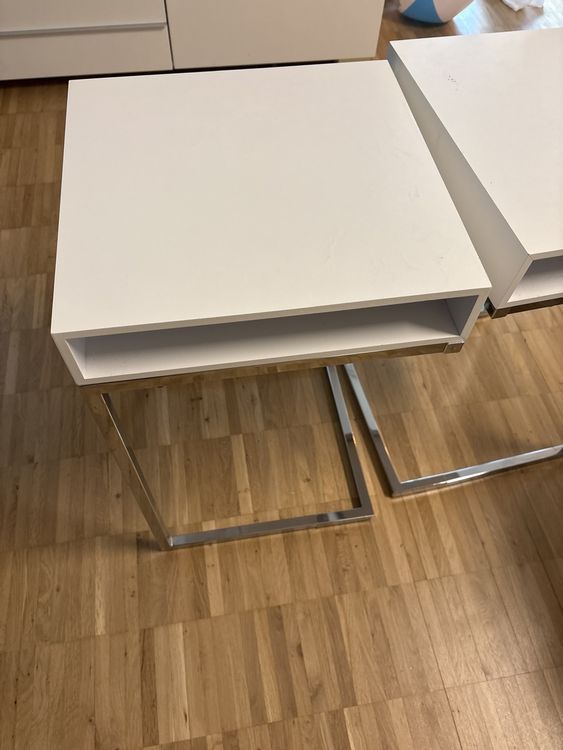 2er Set Beistelltischli, Sofatisch, Metallgestell, weiss (Gebraucht) in Zofingen für CHF 1 – nur ...