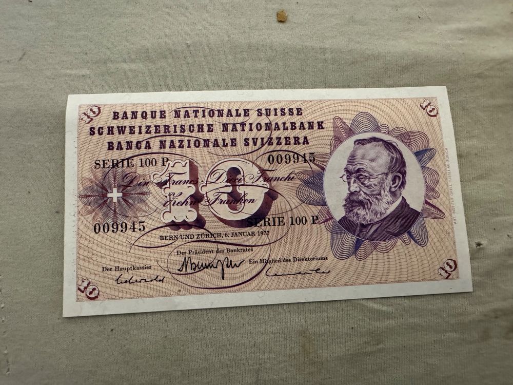 Alte Banknoten 10Fr. 1977 Nr 10 | Kaufen auf Ricardo
