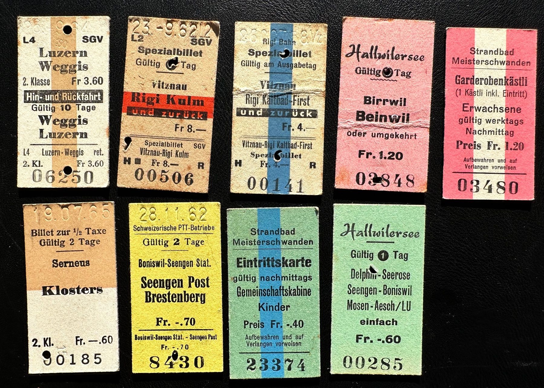 9 Tickets 1958 - 1965 SBB, Rarität, Billette, Fahrkarten (Gebraucht) in ...