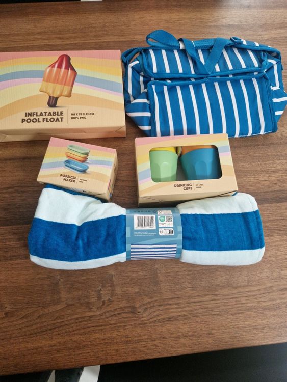 Sommer Set: Strandtuch, Kühltasche, Eisformen (Neu und originalverpackt ...