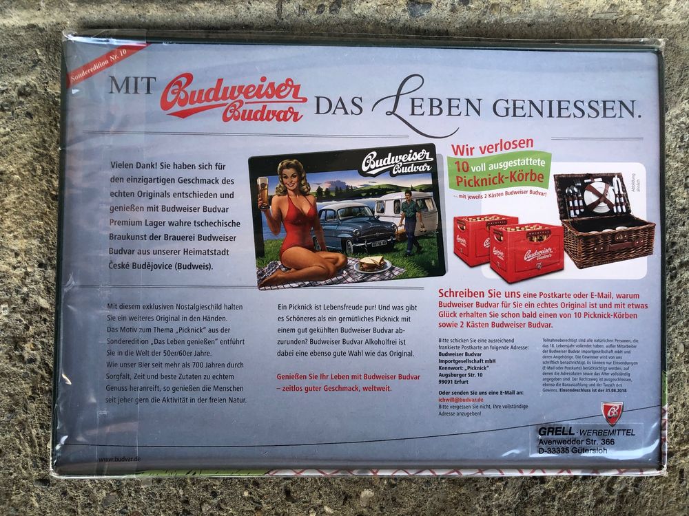 Budweiser pin up bier werbung reklame classic (Neu und originalverpackt ...