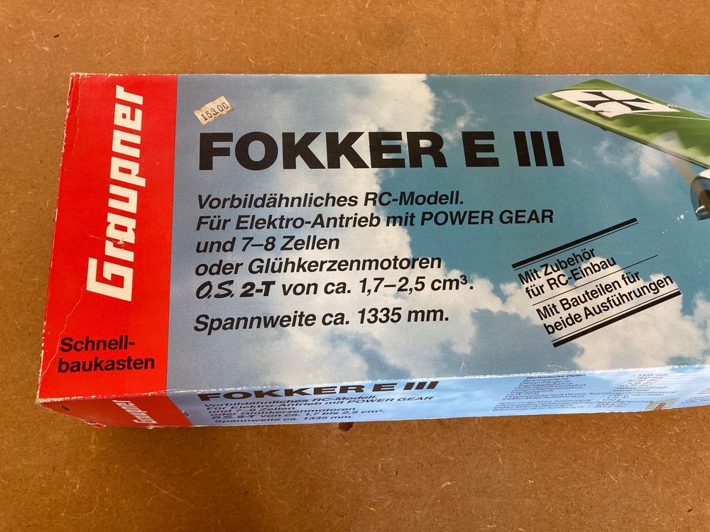 Motorflugmodell FOKKER E III von Graupner (Gebraucht) in Freudwil für ...