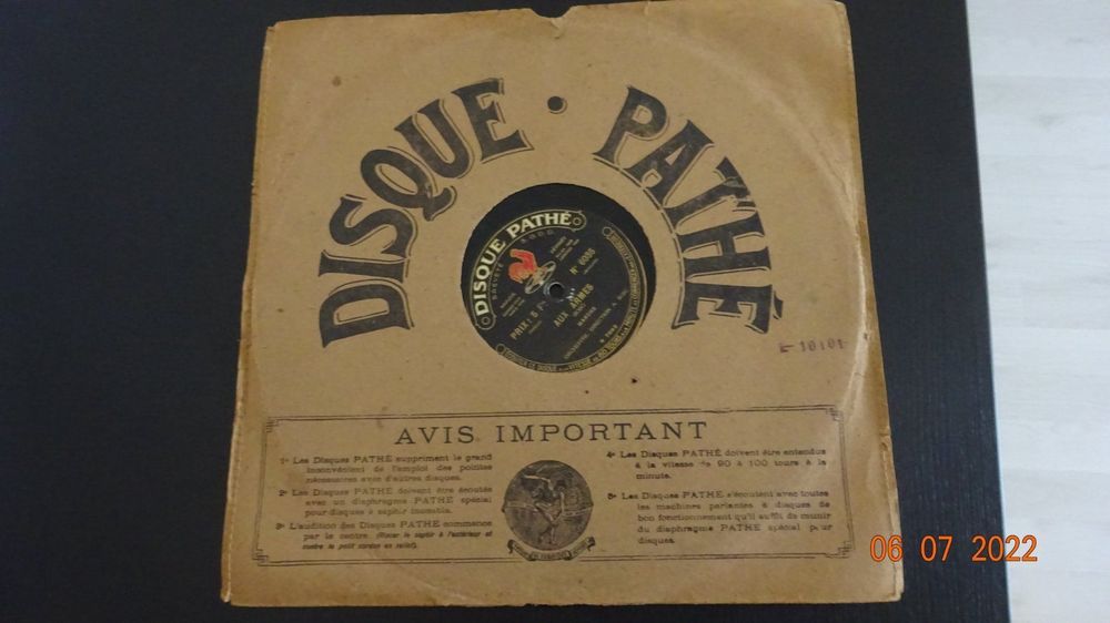 Pathé Disque ancien pour gramophone 66 tours (D'occasion) à pour CHF 8 ...