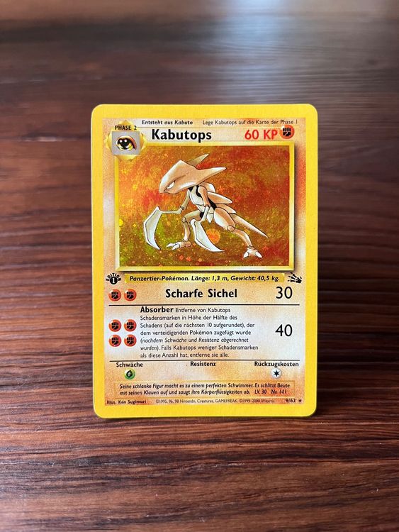 Pokémon Sammelkarte - Kabutops Holo 1. Edition - Fossil Set | Kaufen auf Ricardo