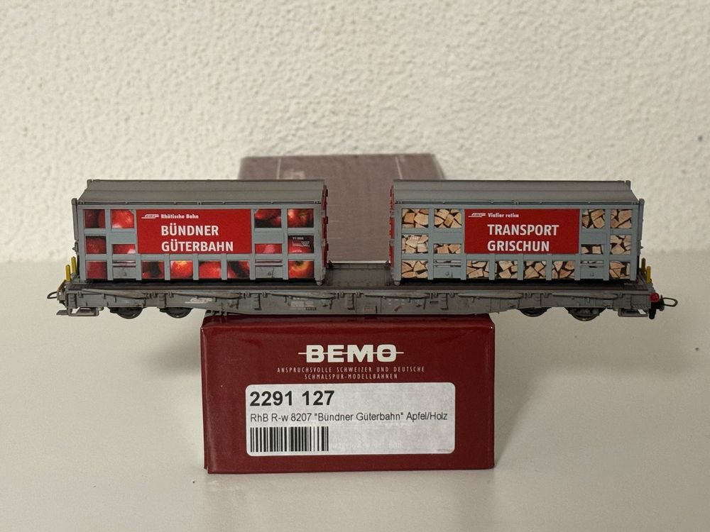 Bemo H0m R-w 8207 Bündner Güterbahn Apfel Pirovino Finish 3 (Neu ...