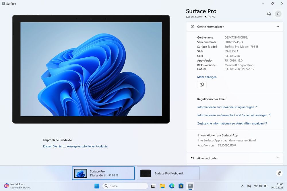 Surface Pro 5 LTE | i5 | 8GB RAM | 256GB SSD | Win 11 Pro (Gebraucht ...