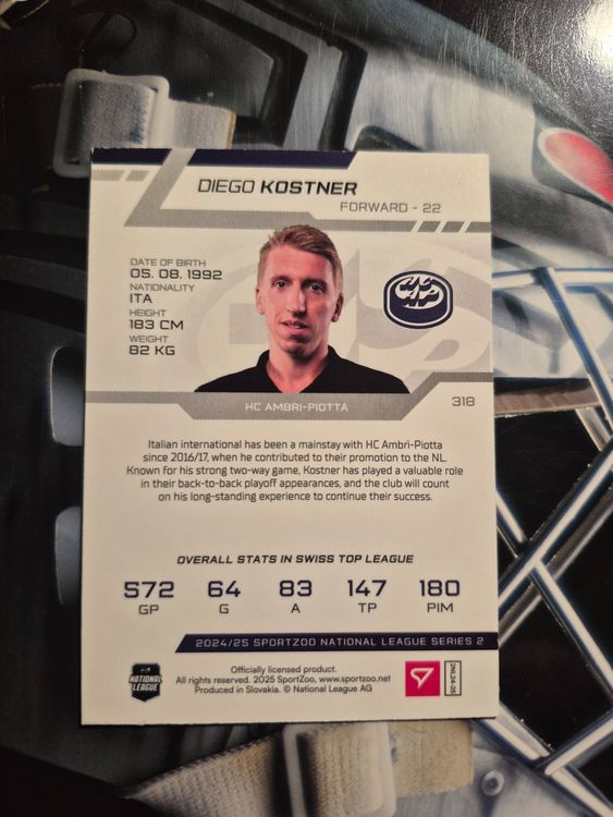 Diego Kostner HC Ambri Piotta Sportzoo 2024/25 (Gebraucht) in Treiten ...