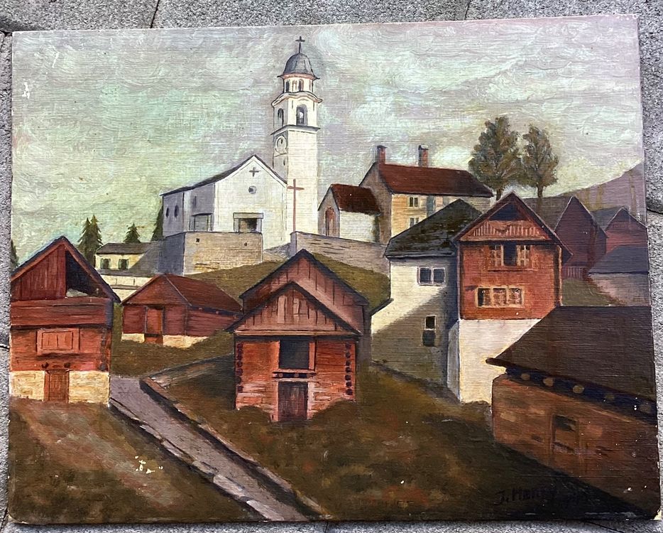 J. Henry Dorf Ansicht Gemälde | Kaufen auf Ricardo