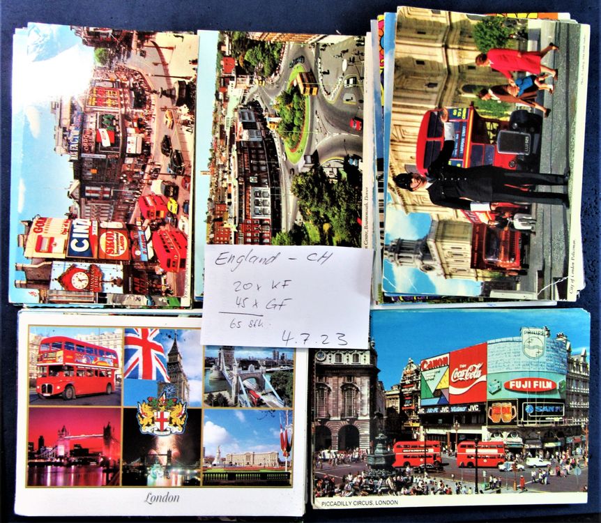 65stk LOT ANSICHTSKARTEN POSTCARDS ENGLAND NACH SCHWEIZ (Gebraucht) in ...