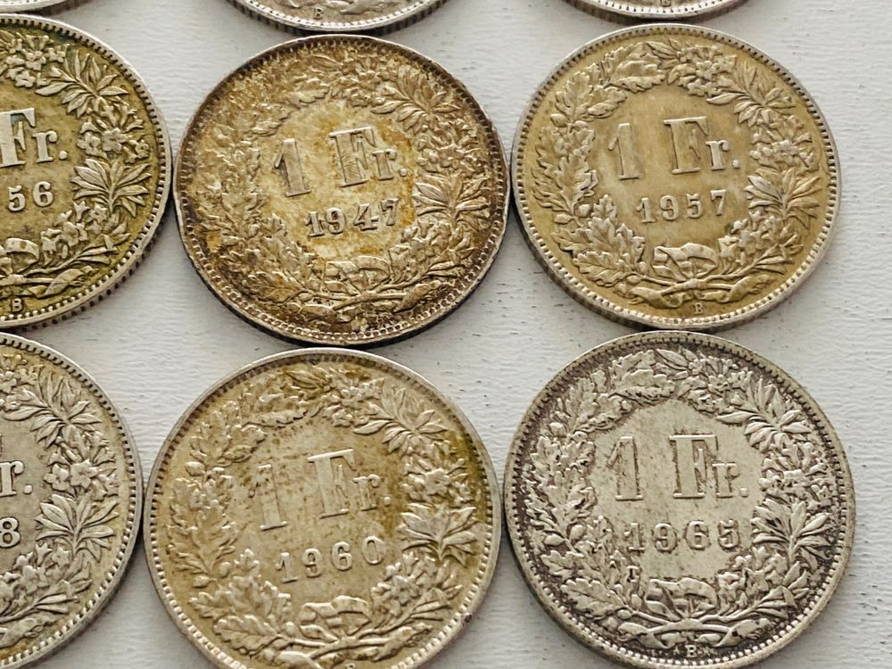 Silber Lot 1 Franken 9 Stück ab 1920 ab nur CHF 1.- (Gebraucht) in ...