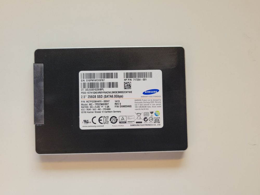 Samsung SSD 256GB 2.5 Zoll SATA (Gebraucht) in Unterengstringen für CHF ...