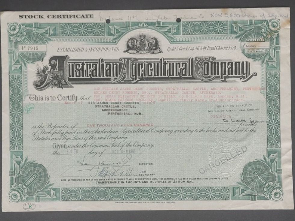 Australian Agricultural Company, 1968 (Gebraucht) in Zürich für CHF 4 ...