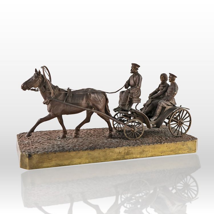 Vassily Gratchev (1831-1905) - Winter Trojka -Bronzeskulptur (Gebraucht ...