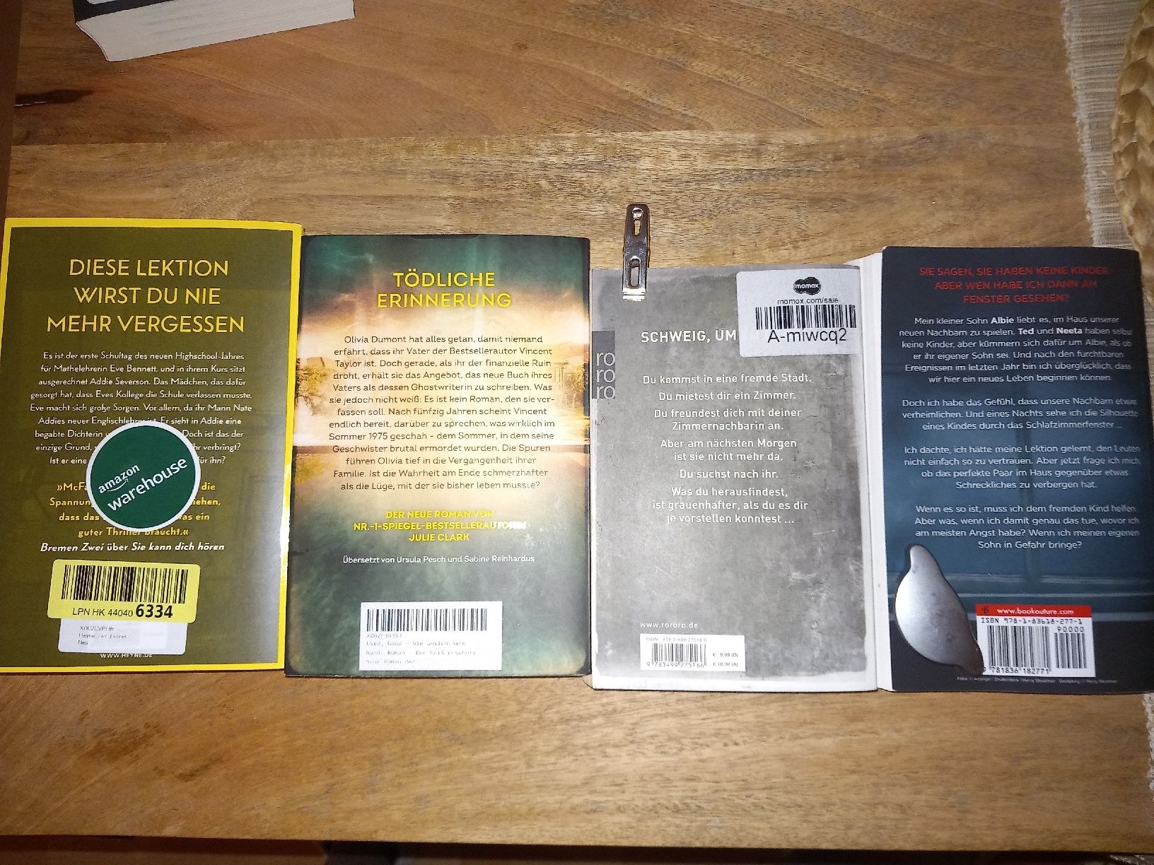 4 × Thriller-Taschenbücher, Spannung pur (Gebraucht) in Wanzwil für CHF 19 – mit Lieferung auf ...