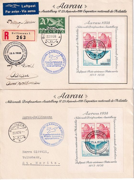 Aarauer Block auf Flug Aarau - Bellinzona, und retour (Gebraucht) in ...