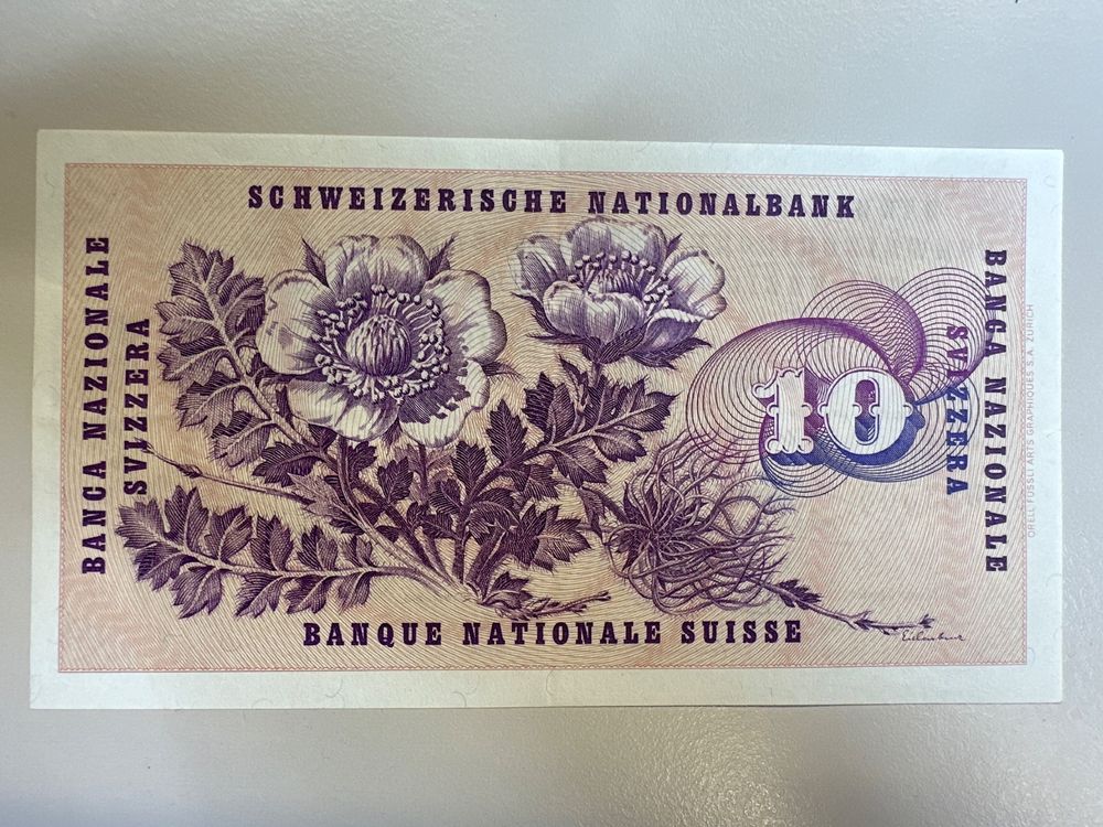 10 Fr.-Note Schweiz 1974 (Gebraucht) in Herisau für CHF 5 – mit ...
