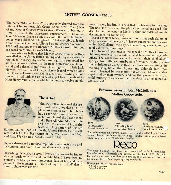 John Mc Clelland: «Little Jack Horner» Mother Goose Series | Kaufen auf ...