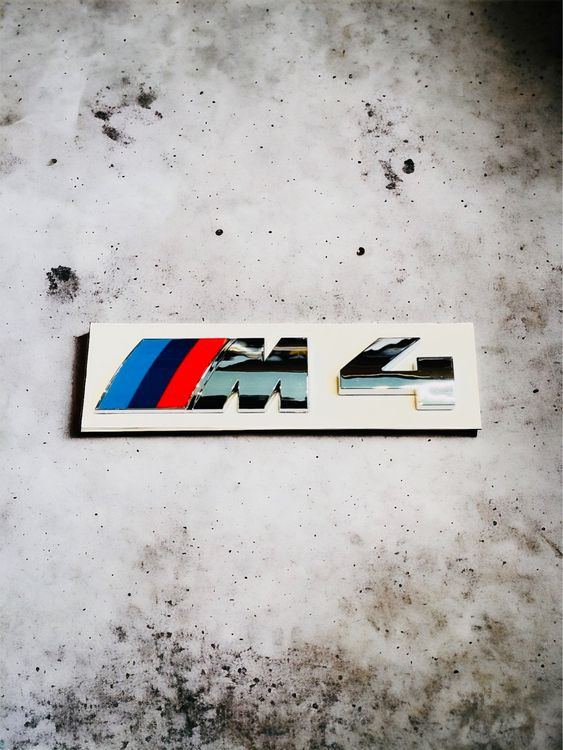 BMW M4 Emblem Logo Schriftzug NEU in Chrom (Neu und originalverpackt ...