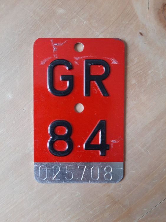 Velonummer Graubünden GR 84 | Kaufen auf Ricardo