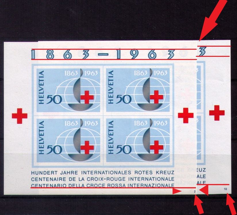 1963_W40_Rot-Kreuz-Block_Block_Verschobener Schnitt !!_Set** (Neu ...