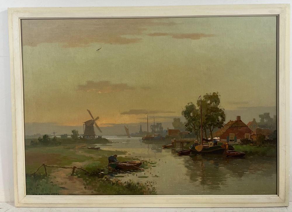 Jan Simon Knikker (1911-1990) Gemälde mit Booten (D'occasion) à Root ...