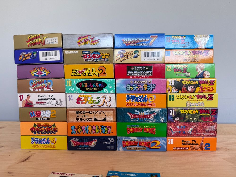 Nintendo Super Famicom 33 box lot dbz mario kart rockman (Gebraucht) in ...