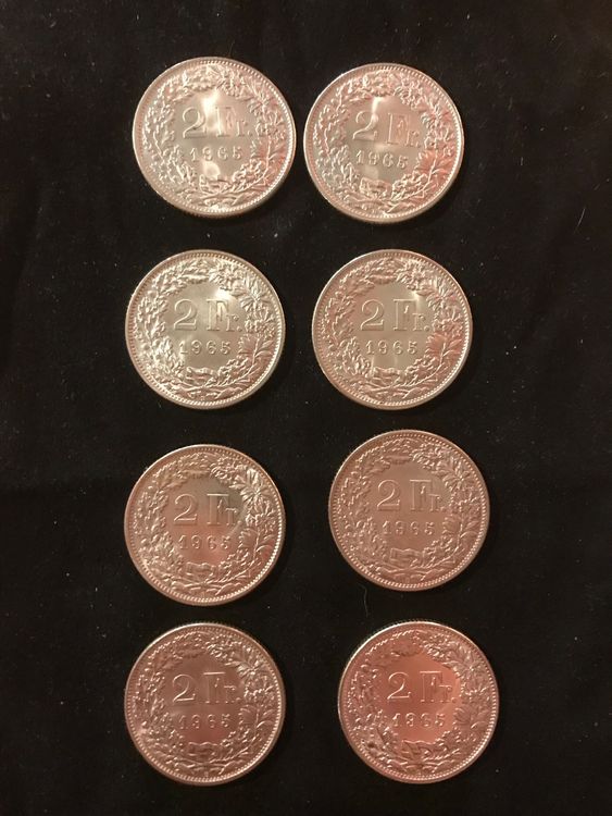 2 Franken silber 8 Stück Stempelneu 1965 | Kaufen auf Ricardo