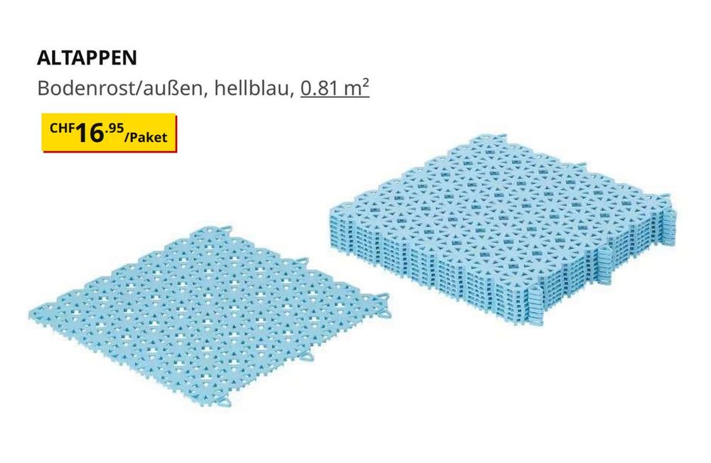 IKEA ALTAPPEN Bodenrost/ außen, hellblau, 0.81 m² TERRASSEN (Neu und ...