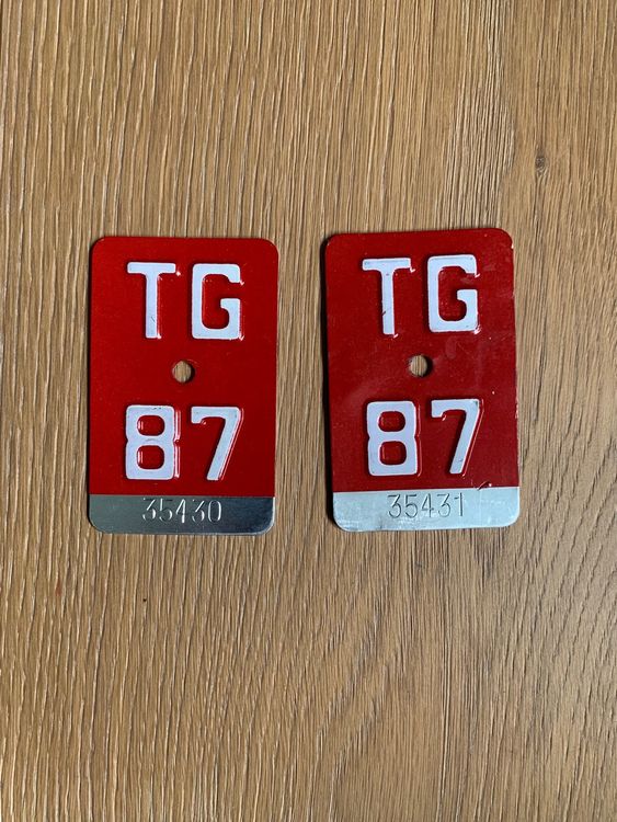 Veloummern, Fahradnummernschilder Thurgau TG 87, Reihenfolge | Kaufen auf Ricardo
