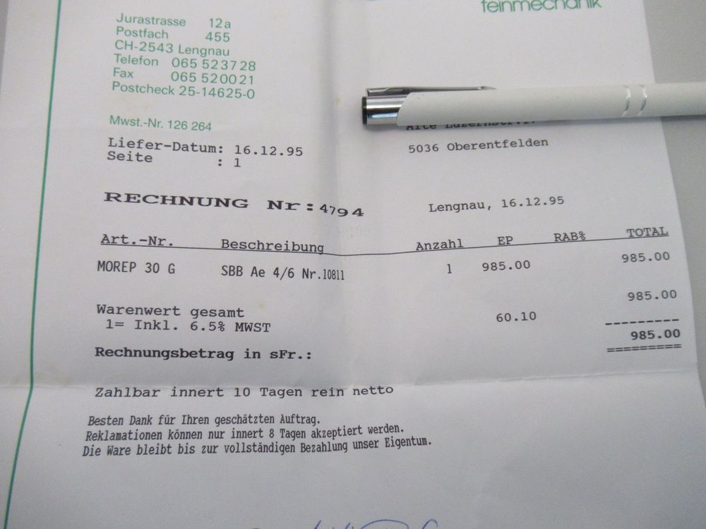 Morep 30 G SBB Ae 4/6 Messing Modell DC Analog H0 (Gebraucht) in Basel ...