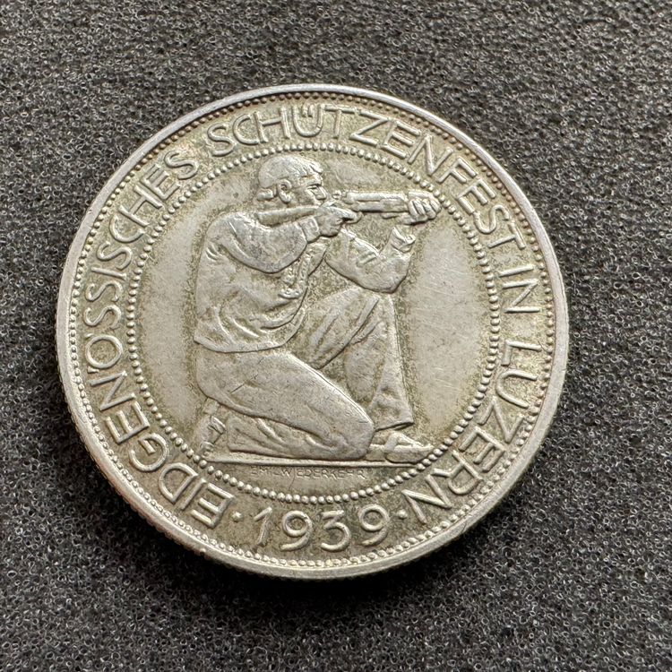 5 Franken Silber Schützentaler Luzern 1939 - 2 (Gebraucht) in Reitnau ...