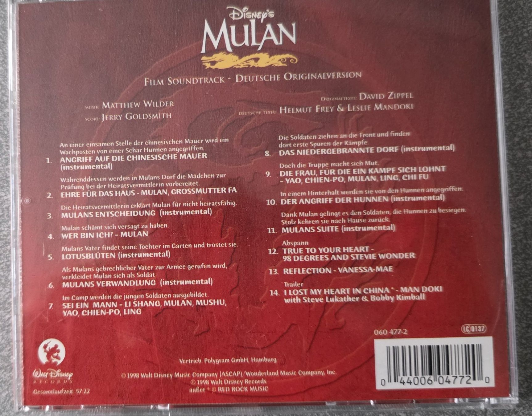 Mulan - Original Motion Picture Soundtrack CD (Gebraucht) in Oetwil am ...