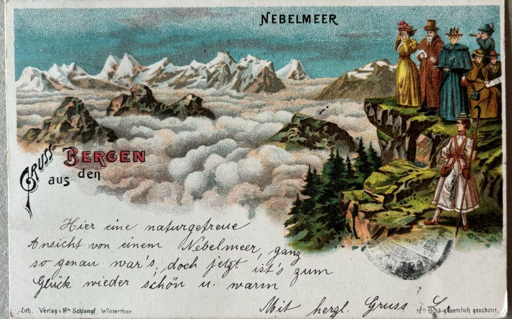 Gruss aus den Bergen, Schlumpf Litho, Tourismus, 1898 (Gebraucht) in Frauenfeld für CHF 6.8 ...