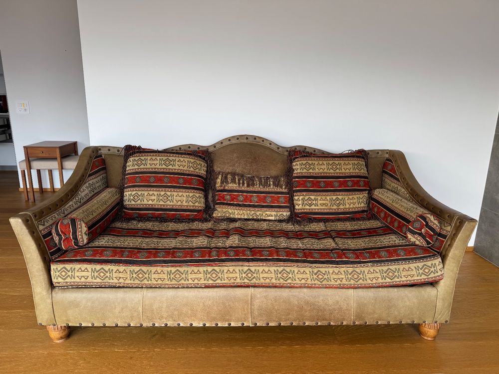 Canapé 3 places en cuir et tissu origine et sty (Gebraucht) in Môtiers ...