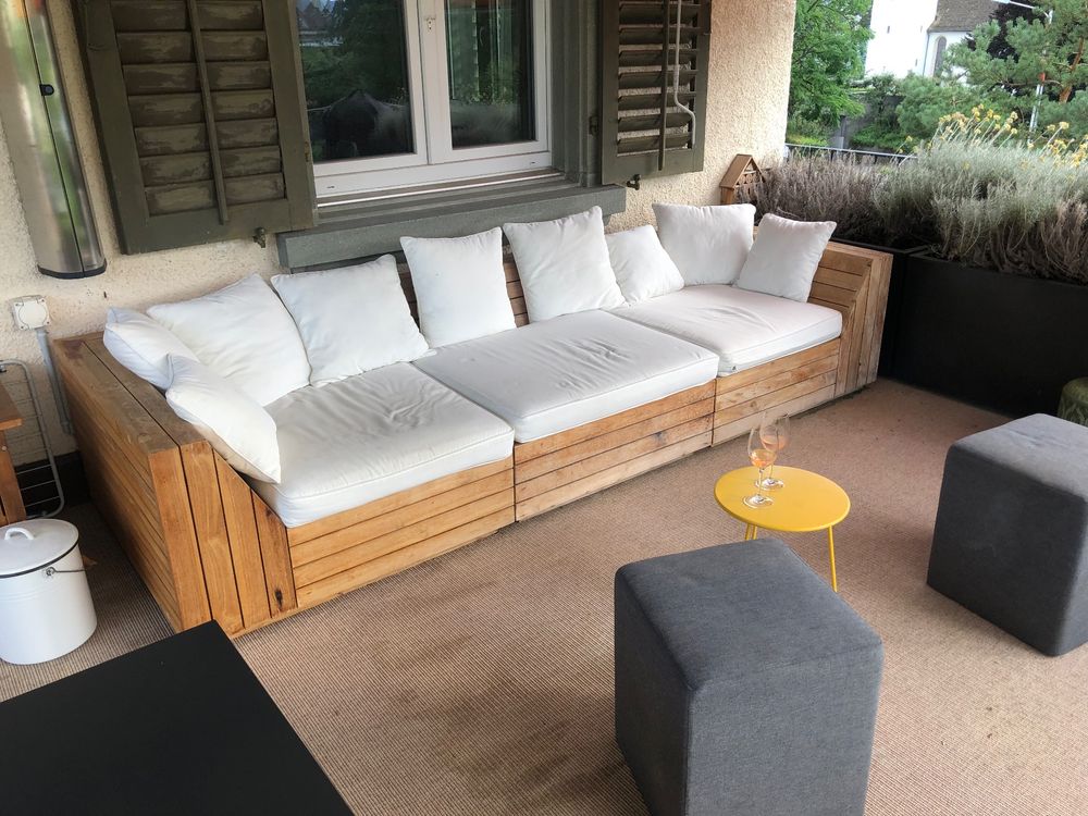Gartensofa Gartenlounge Terrassenlounge Teak Holz | Kaufen auf Ricardo