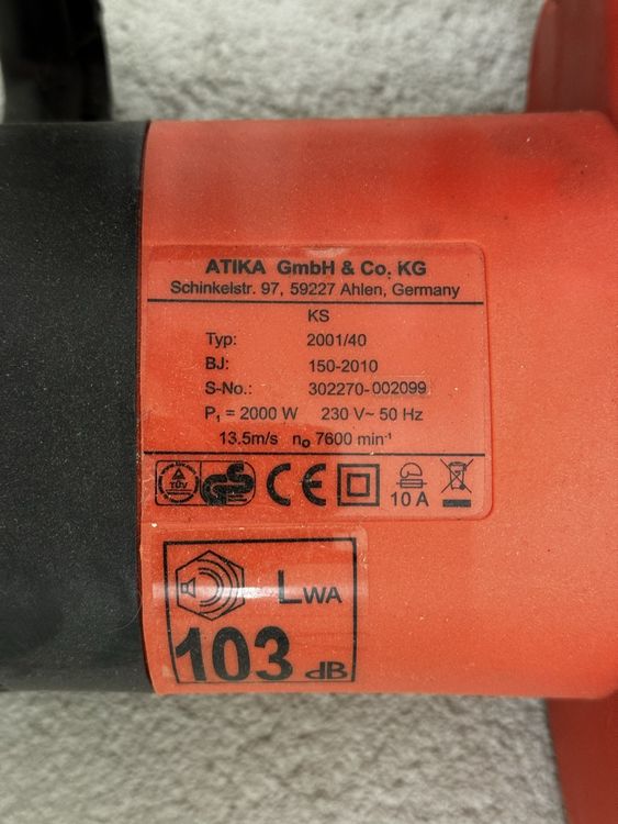 Atika ks2001/40 Kettensäge elektrisch (Gebraucht) in Kriessern für CHF ...
