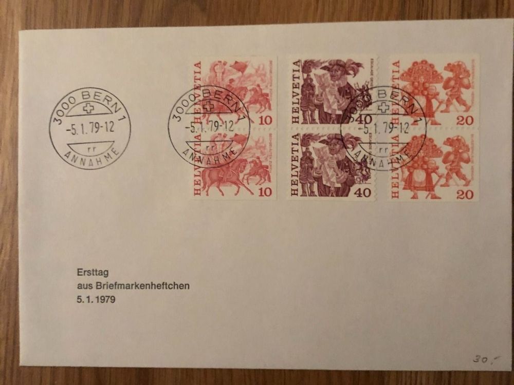 FDC aus Briefmarkenheftchen 5.1.1979 (Gebraucht) in für CHF 1.5 – mit ...