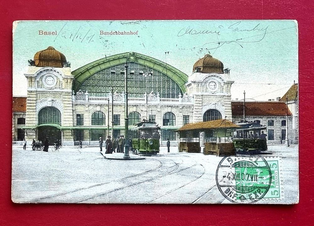 Basel - Bundesbahnhof - Tram - Strassenbahn - 1907 | Kaufen auf Ricardo