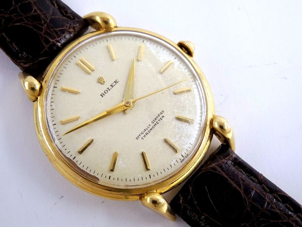 ROLEX CHRONOMETER JUMBO 1945ER TEARDROP LUGS 4364 HANDAUFZUG | Kaufen ...