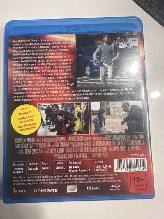 Blu-Ray Film: Safe - Todsicher. Jason Statham Actionfilm! (Neu (gemäss ...