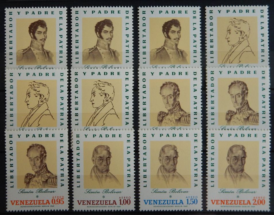 Venezuela Kat. 1825-1836 ** 1970 Kat. 15 Euro (Usato) a Zürich per CHF ...