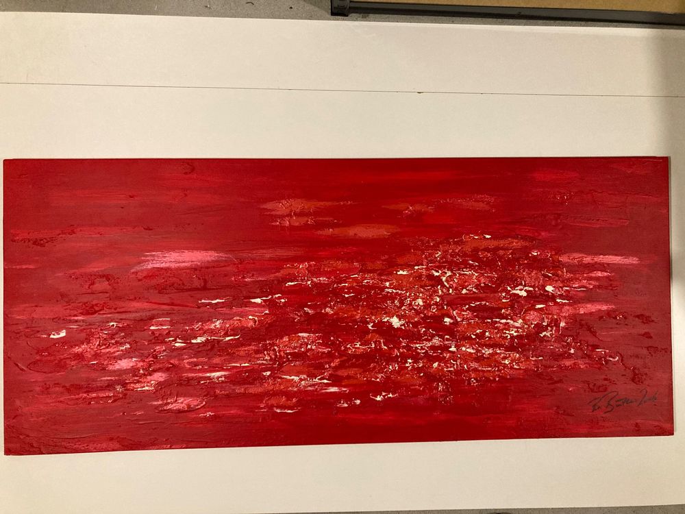 Pia Bütler 2006 abstraktes Gemälde Rot und Weiss Bild 2 (Gebraucht) in ...