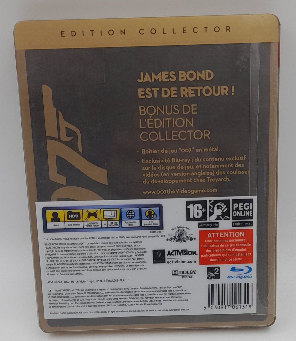PlayStation 3 — 007 Quantum of Solace Edition Collector (D'occasion) à ...