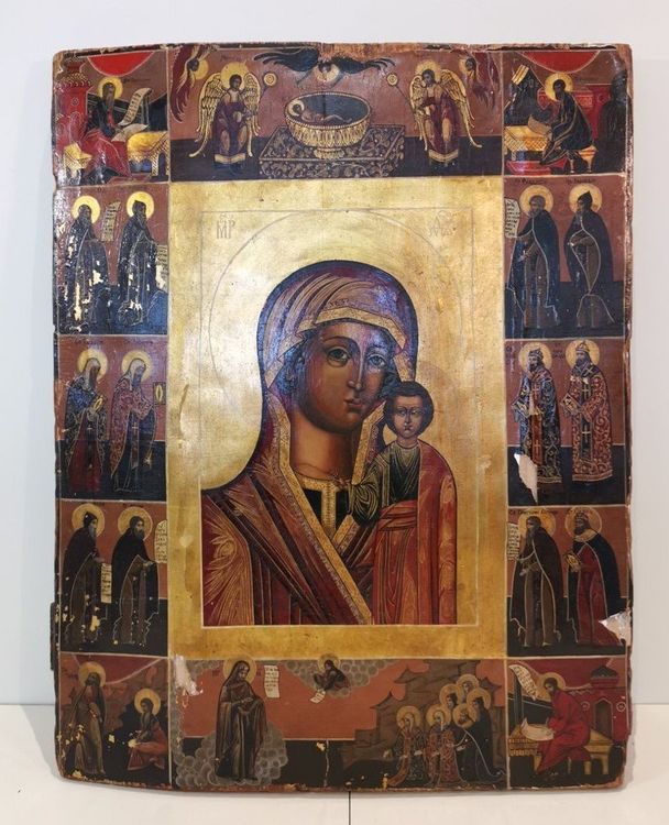 Grosse antike russische Ikone Madonna mit Kind 19. Jhdt. (Gebraucht) in Pratteln für CHF 795 ...