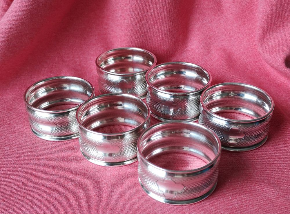 6 silberne Serviettenringe BMF mit Emblem für Monogramm | Kaufen auf ...