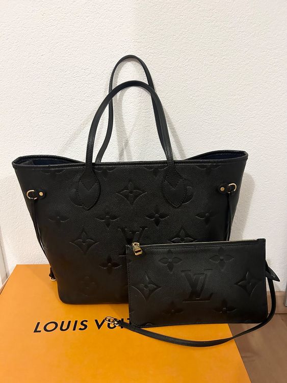 Louis Vuitton Neverfull MM Empreinte Noir / Schwarz Full-Set (Gebraucht ...
